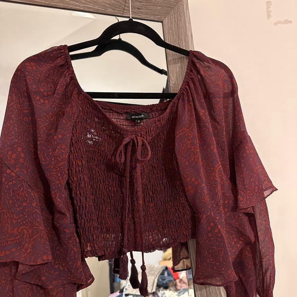 Olivaceous | Tops | Maroon Flowy Top | Poshmark